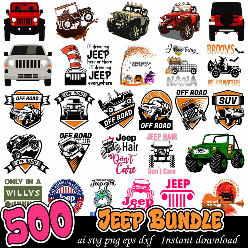 Jeep car off road logo svg bundle, jeep cars svg, jeep logo car svg ...