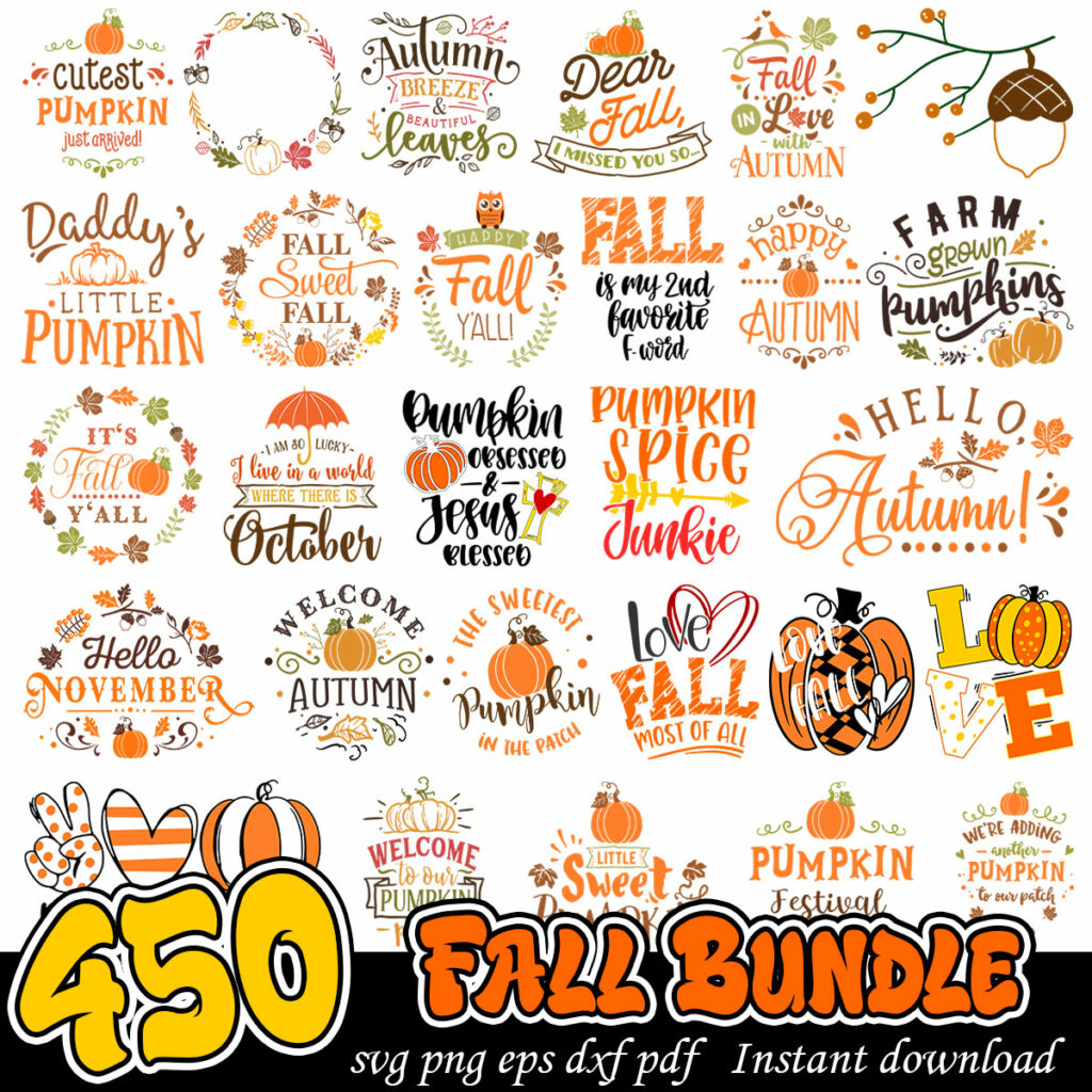 Fall season pumpkin svg bundle, fallen season svg, fall pumpkins svg ...