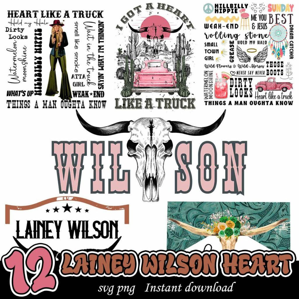 Lainey Wilson Heart Bundle Svg, lainey wilson svg, lainey wilson logo ...
