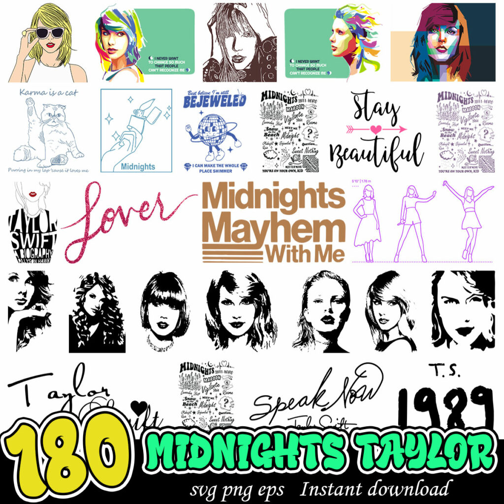 Midnight Taylor swift Bundle Svg, taylor swift midnight album svg ...