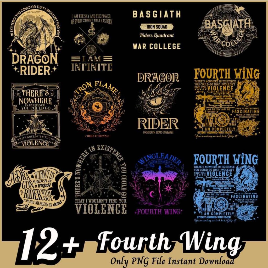 Fourth Wing png bundle design, fourth wing png, books like fourth wing ...