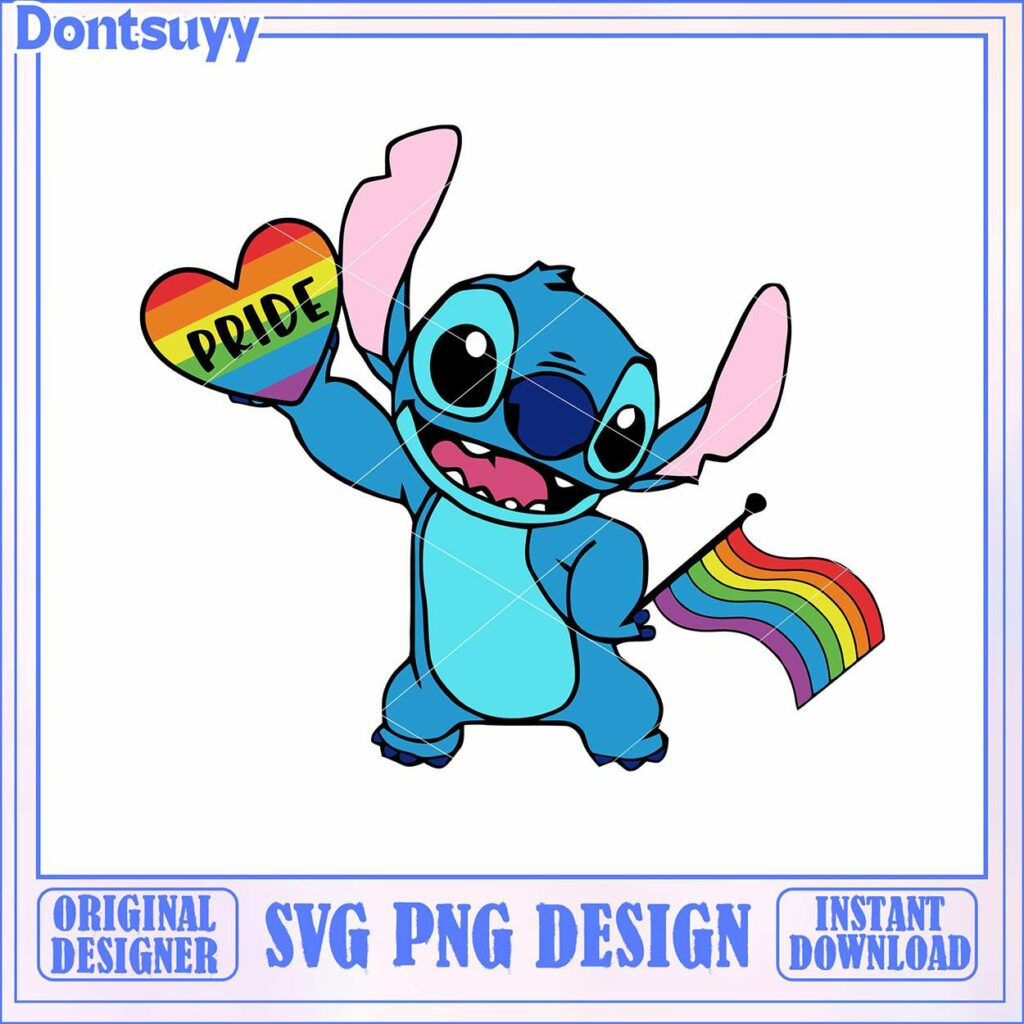 Pride Stitch Character Art, Perfect for LGBTQ Decor and Gifts - High ...