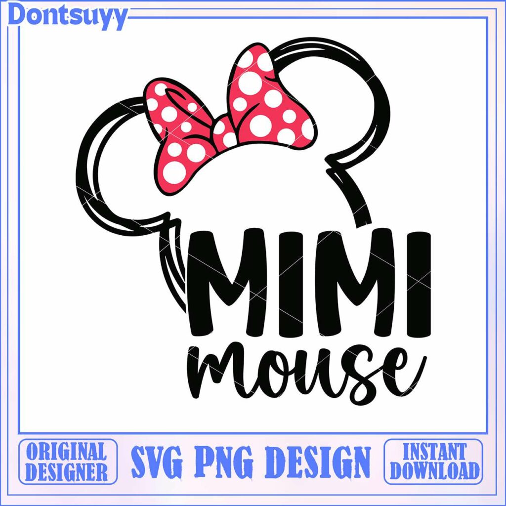 Mimi Mouse SVG PNG Design Instant Download - High-quality SVG and PNG ...