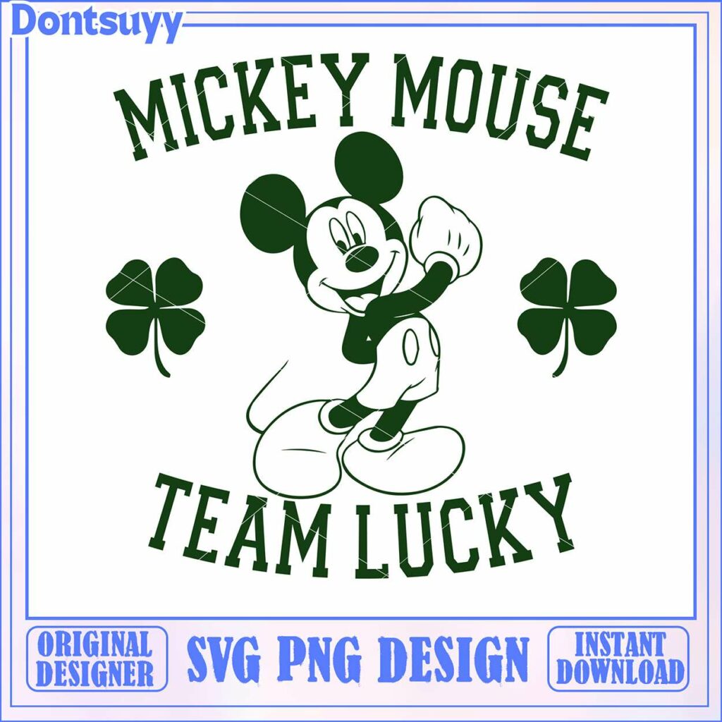 Mickey Mouse Team Lucky SVG PNG Design, perfect for all occasions ...
