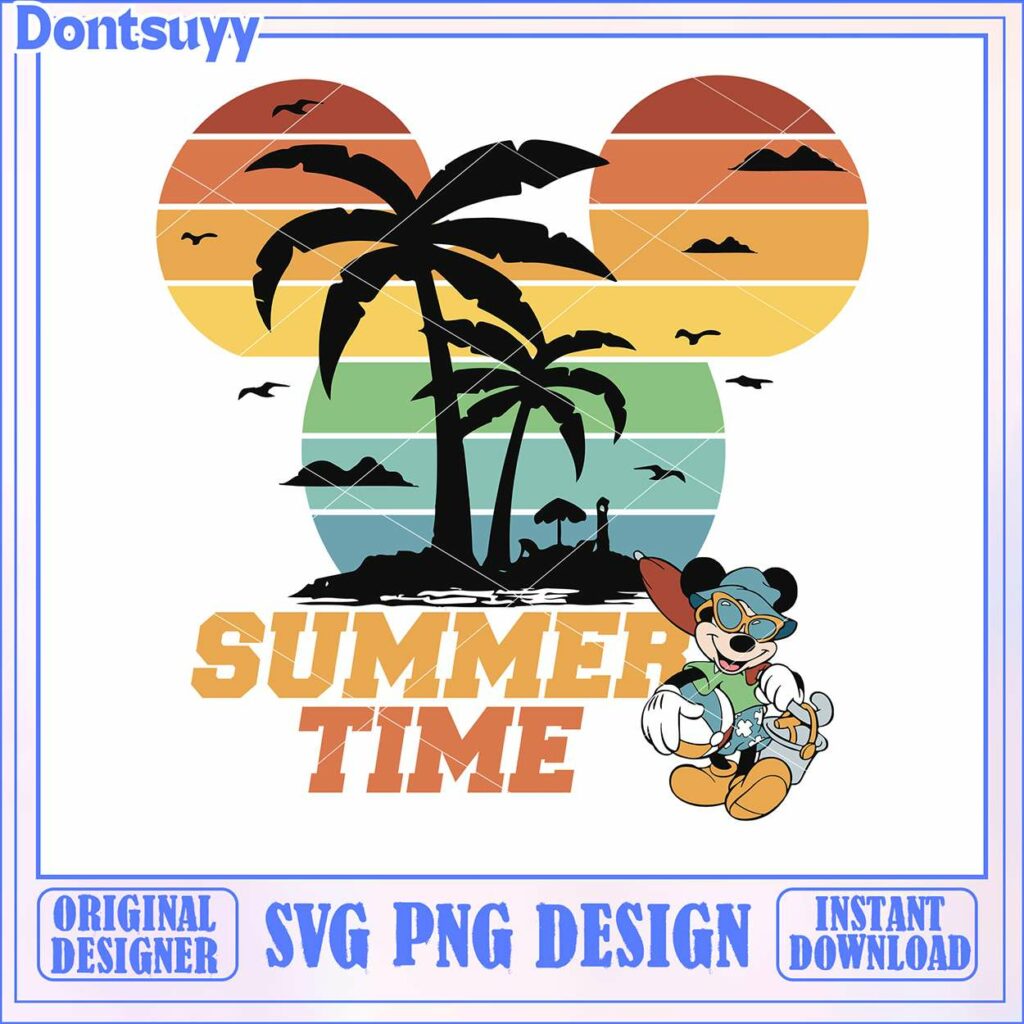 Mickey Mouse Summer Time design, perfect for beach lovers and fun ...