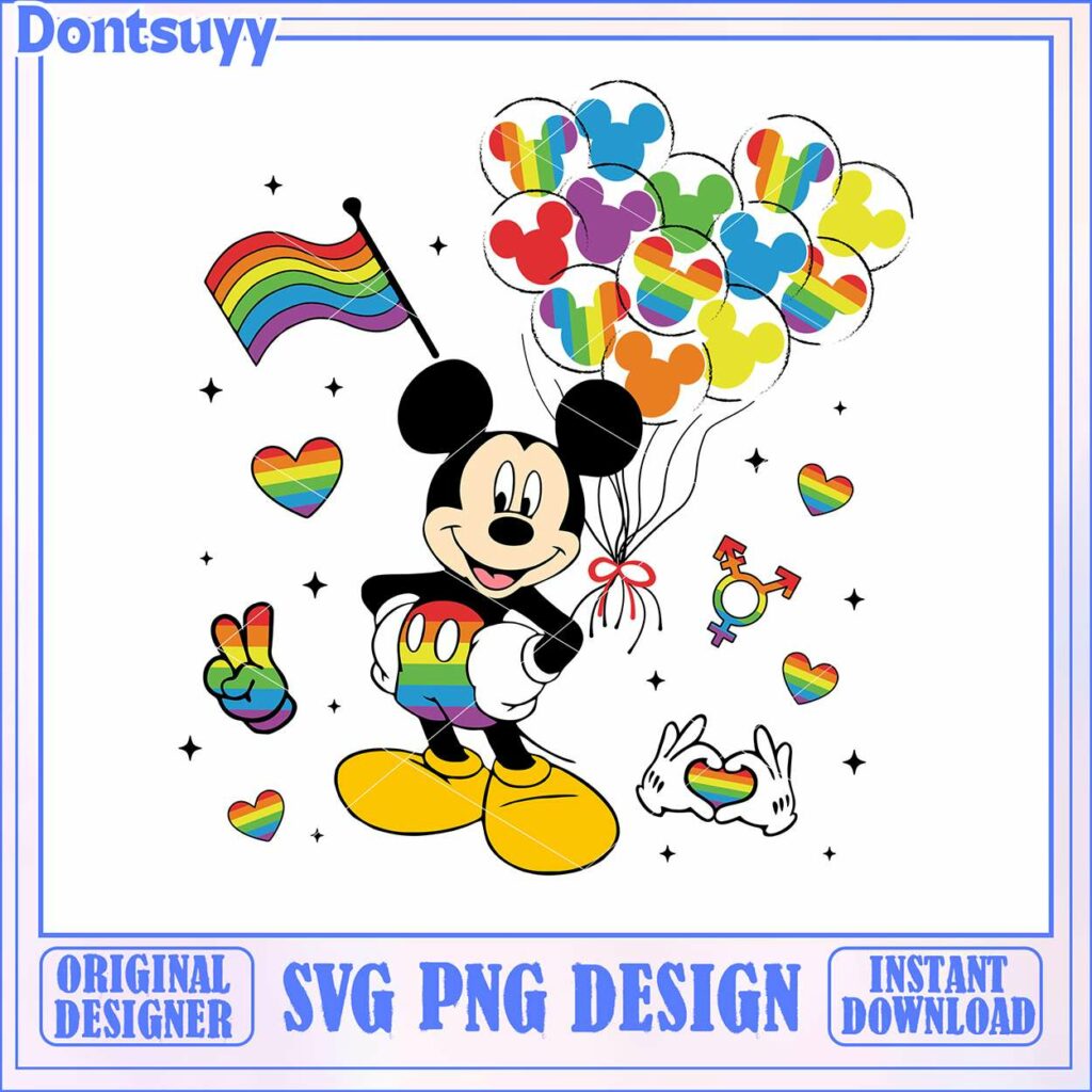 Mickey Mouse Pride Illustration, fun design for digital download - High ...