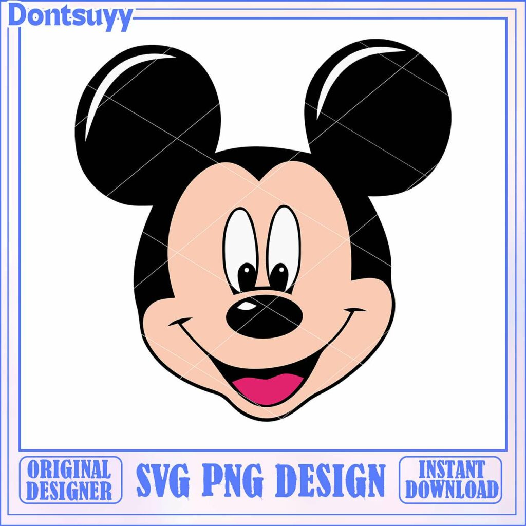 Mickey Mouse Face SVG PNG - High-quality SVG and PNG files for creative ...