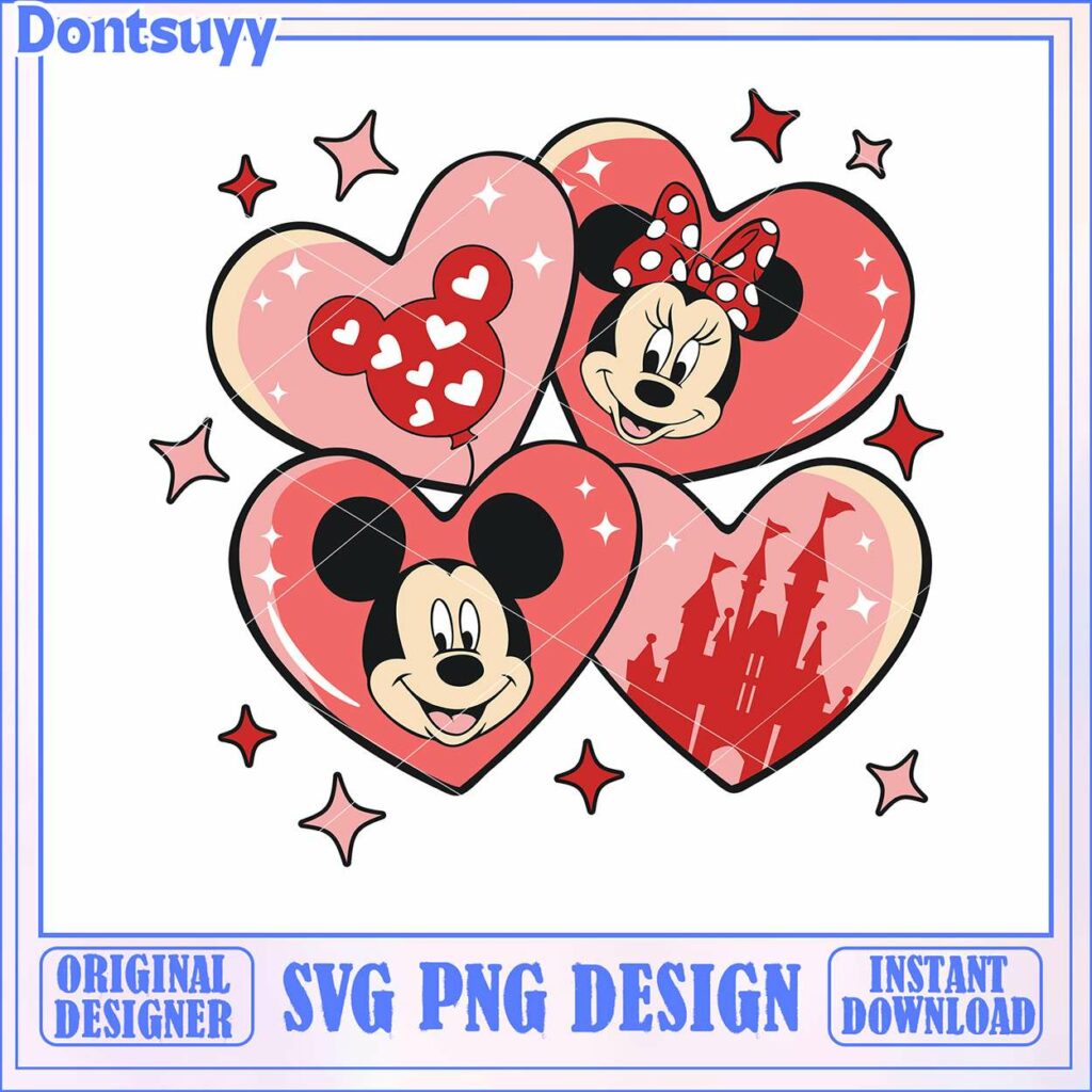 Mickey and Minnie Mouse Heart Design, perfect for Valentine's Day ...