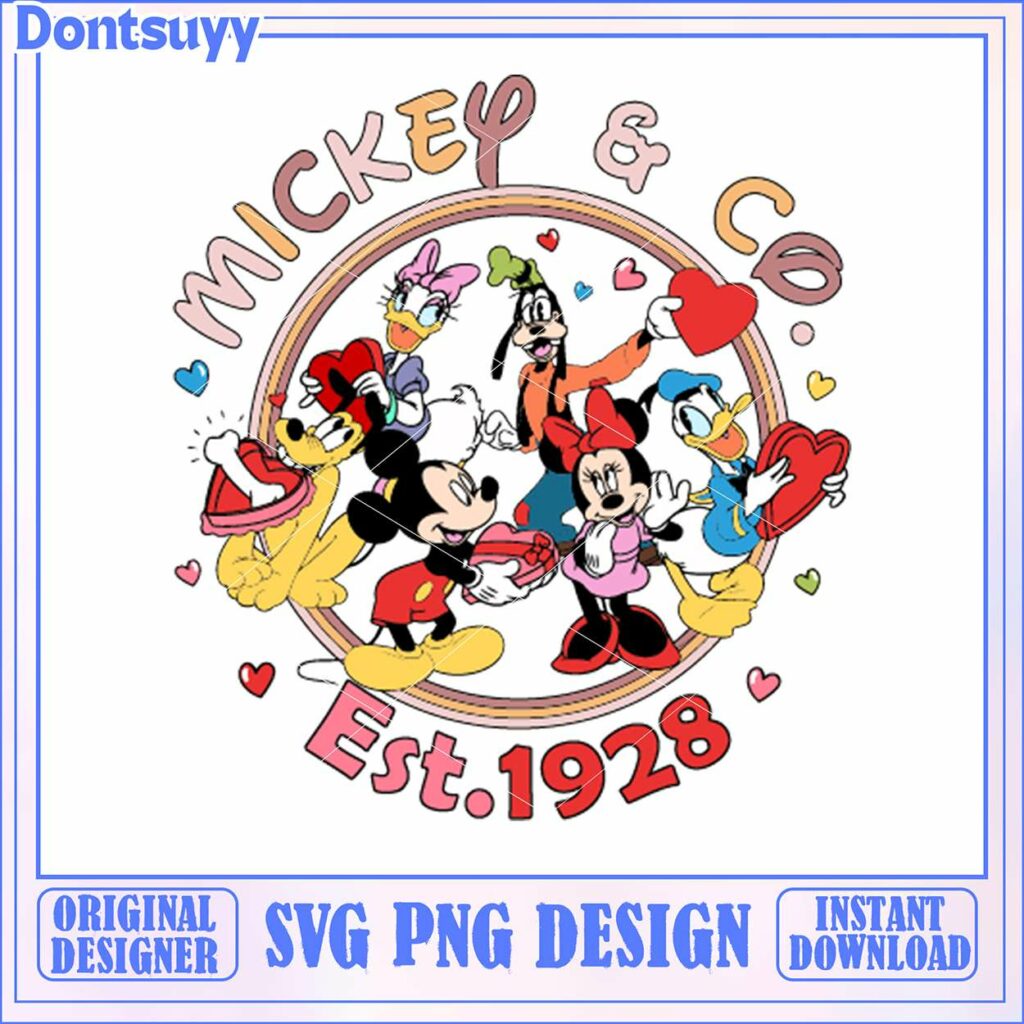Mickey & Co Valentines SVG PNG - High-quality SVG and PNG files for ...