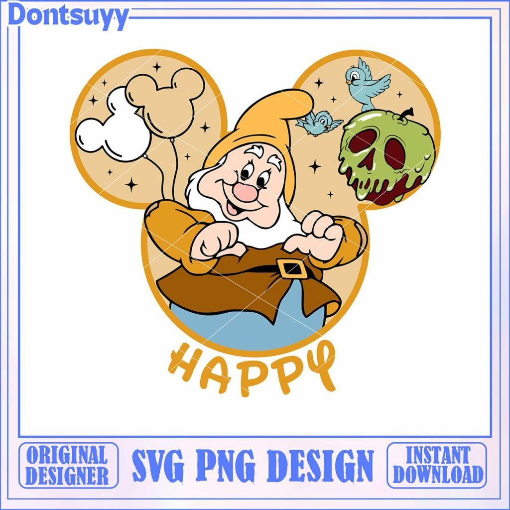 Happy Dopey Disney SVG PNG Design - High-quality SVG and PNG files for ...