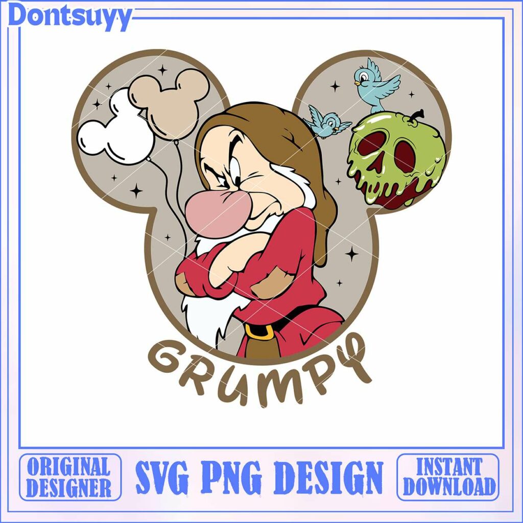 Grumpy Dwarf SVG PNG Design Instant Download - High-quality SVG and PNG ...