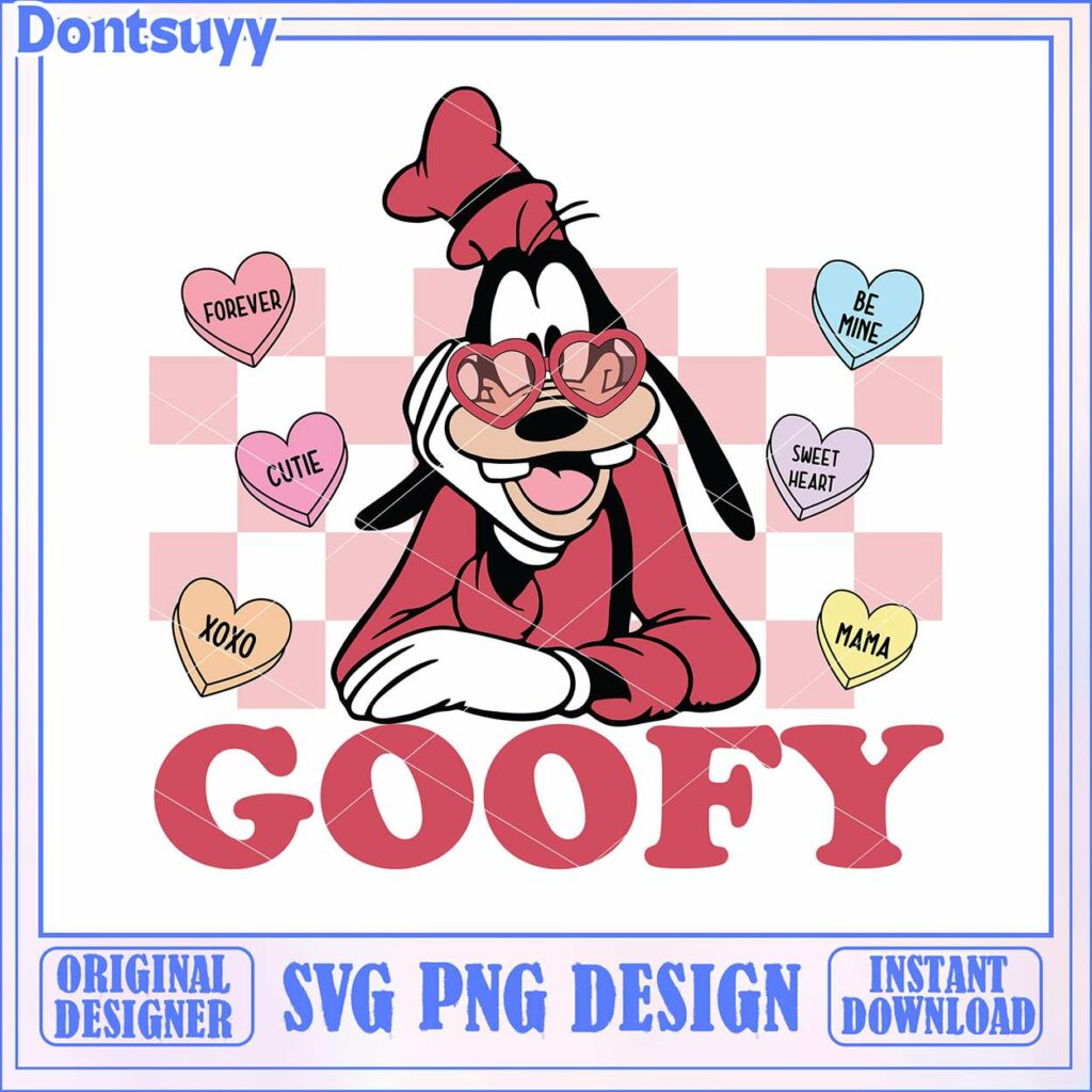 Goofy Character SVG PNG Design, Cute Valentine Hearts Download - High ...