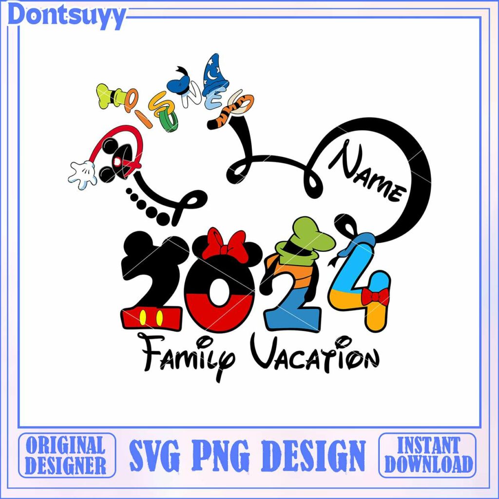 Family Vacation 2024 Design, Personalized Disney SVG PNG Art - High ...