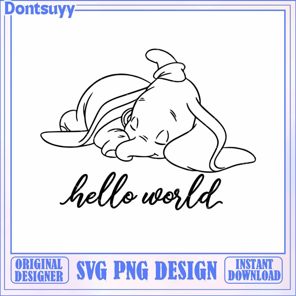 Dumbo Hello World SVG PNG Design - High-quality SVG and PNG files for ...