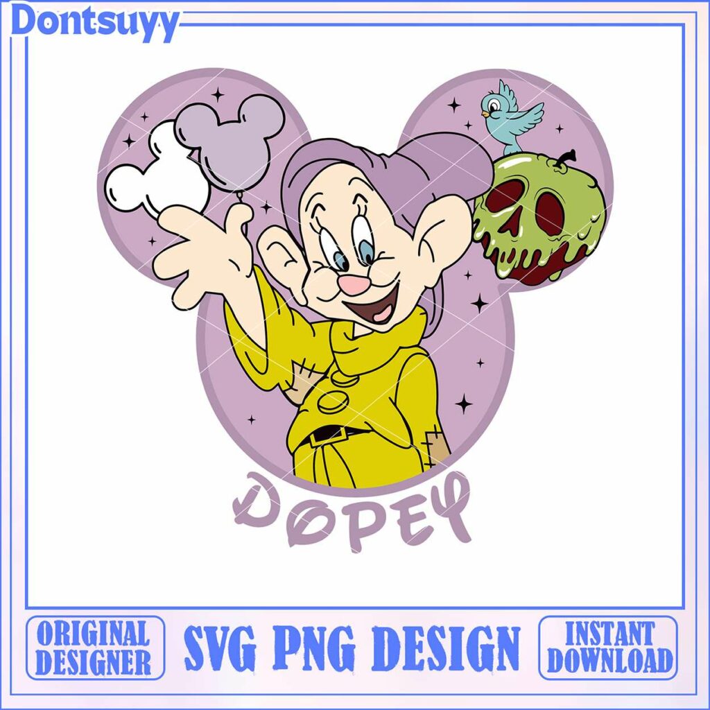 Dopey Disney SVG PNG Design Instant Download - High-quality SVG and PNG ...