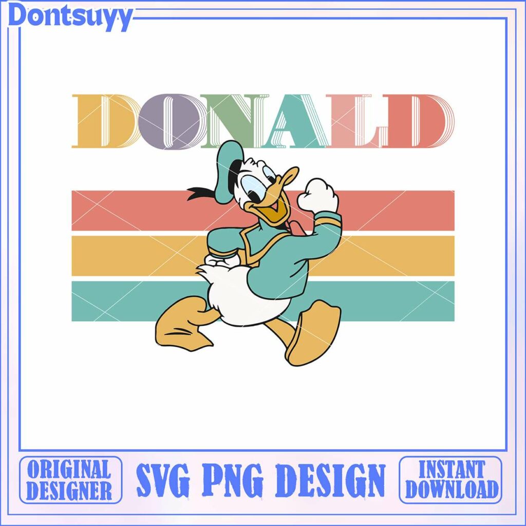 Donald Duck SVG PNG Retro Design - High-quality SVG and PNG files for ...