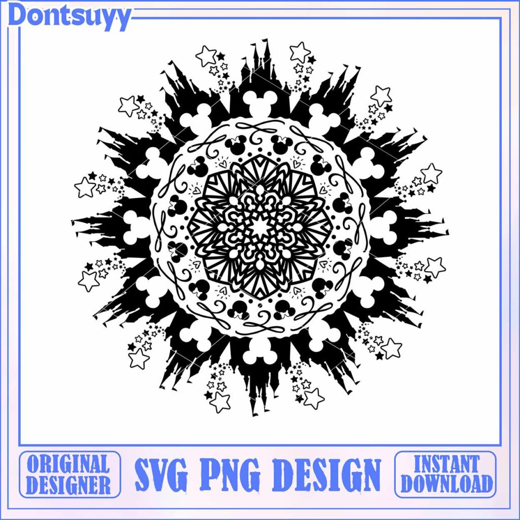 Disney Castle Mandala SVG PNG Design - High-quality SVG and PNG files ...