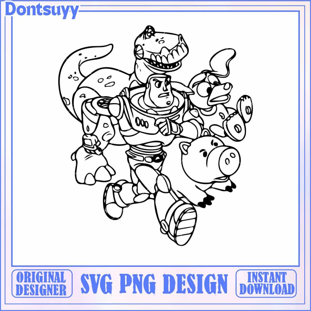 Toy Story Character Line Art, digital download for crafting fun - High ...