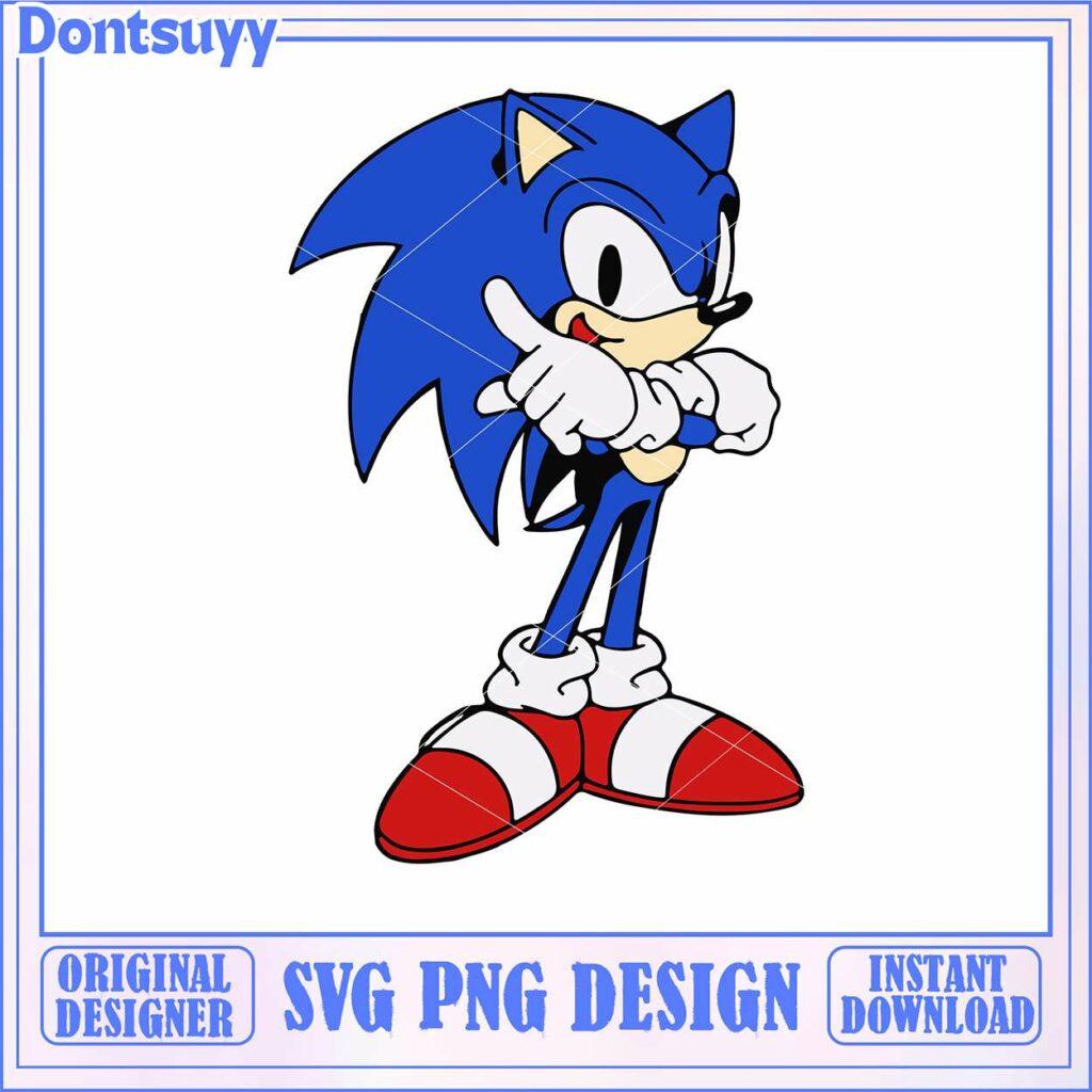 Sonic the Hedgehog SVG PNG Design, Instant Download for Fans - High ...