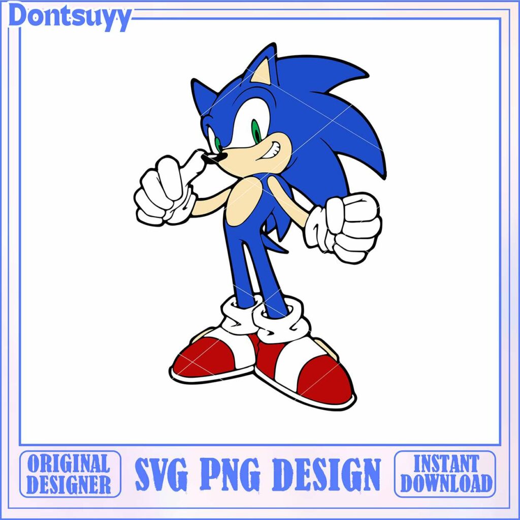 Sonic Character Design SVG PNG, Instant Download for Creatives - High ...