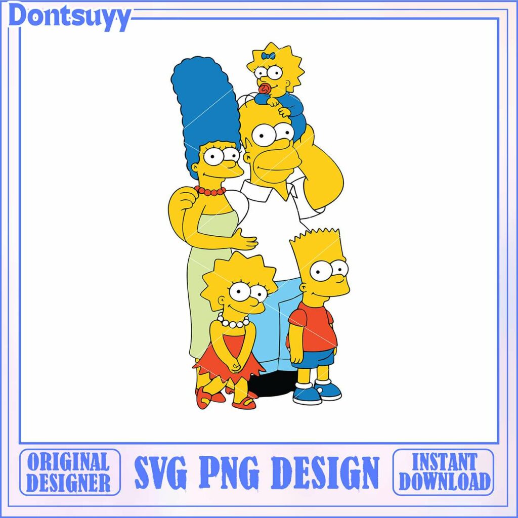 Simpsons Family SVG PNG Design, Instant Download for Fun Creatives ...