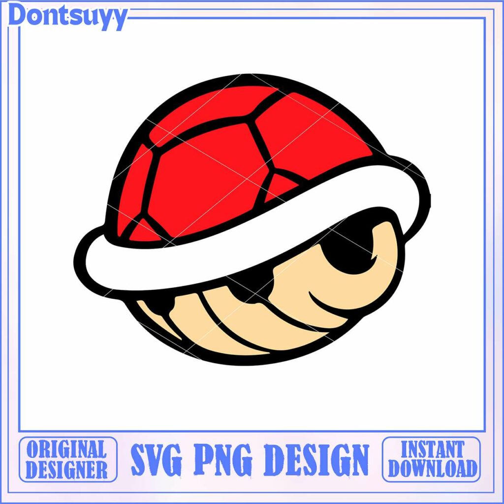 Red Koopa Shell SVG, PNG Instant Download - High-quality SVG and PNG ...