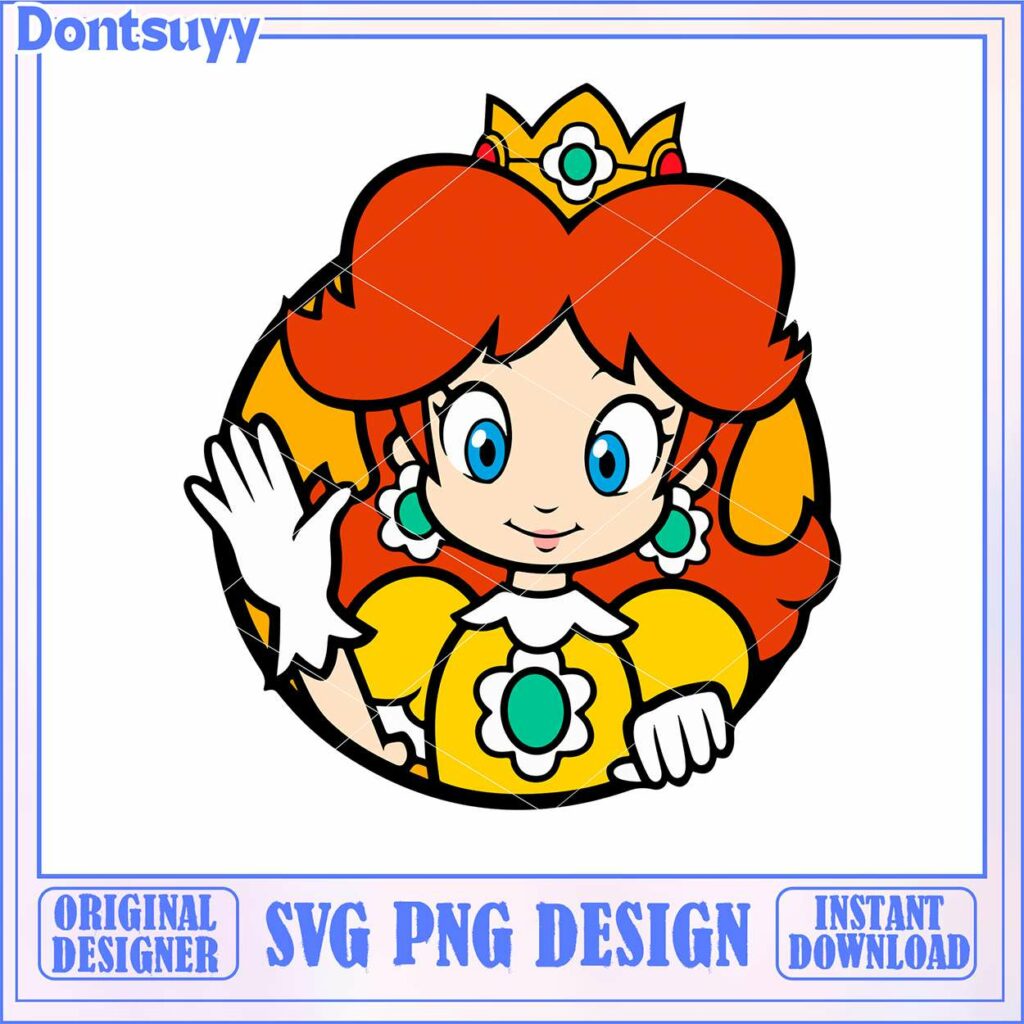 Princess Daisy SVG PNG, Instant Download - High-quality SVG and PNG ...