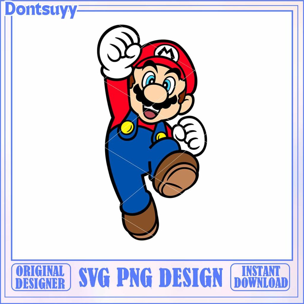 Mario jumping design, available as SVG and PNG formats for download ...