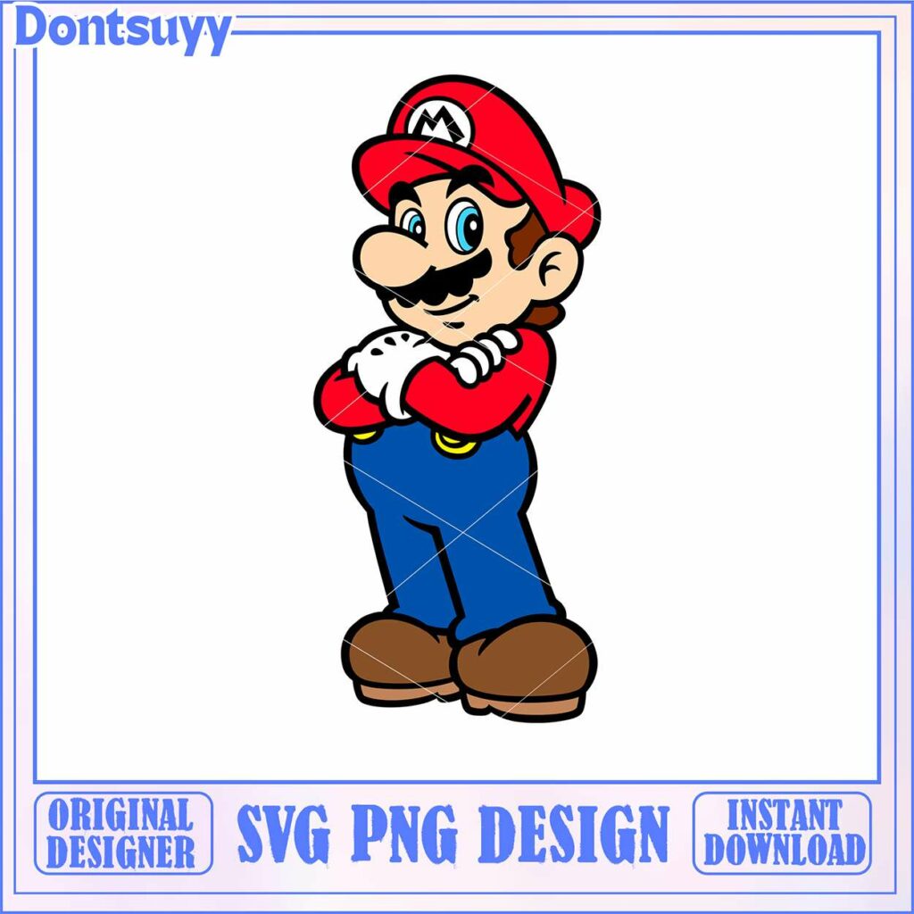 Mario character design for digital use, perfect for projects and crafts ...