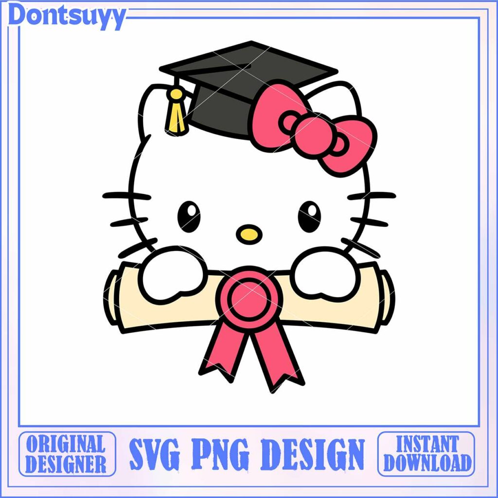 Hello Kitty graduation design, perfect for celebrations and crafts ...