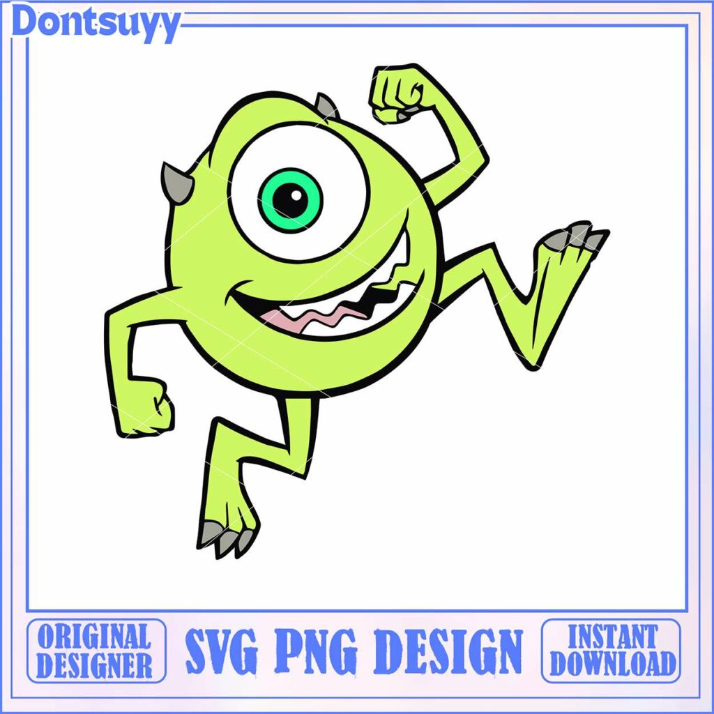 Green Monster Character Design, Ideal for Instant Download Products ...
