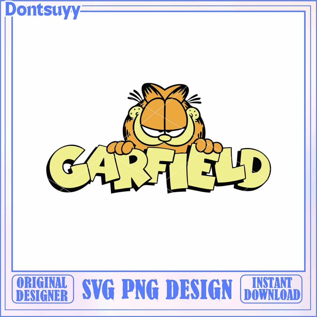 Garfield cartoon character design, SVG PNG digital download file - High ...