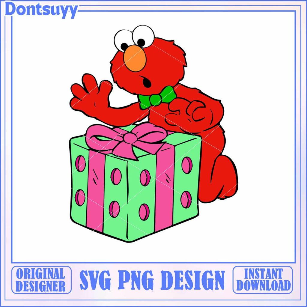 Elmo Gift SVG PNG, Instant Download Design - High-quality SVG and PNG ...