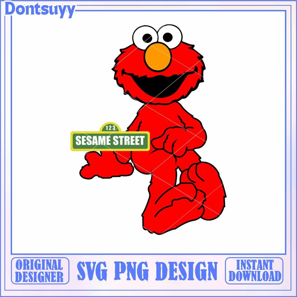 Elmo from Sesame Street SVG PNG design, instant download available ...
