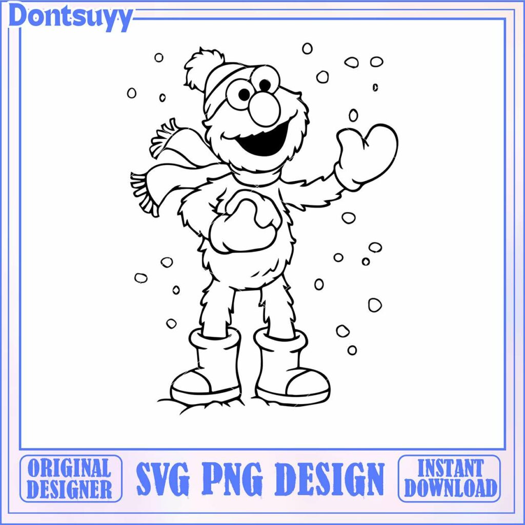 Elmo Christmas Coloring Page, Fun Holiday Activity for Kids - High ...
