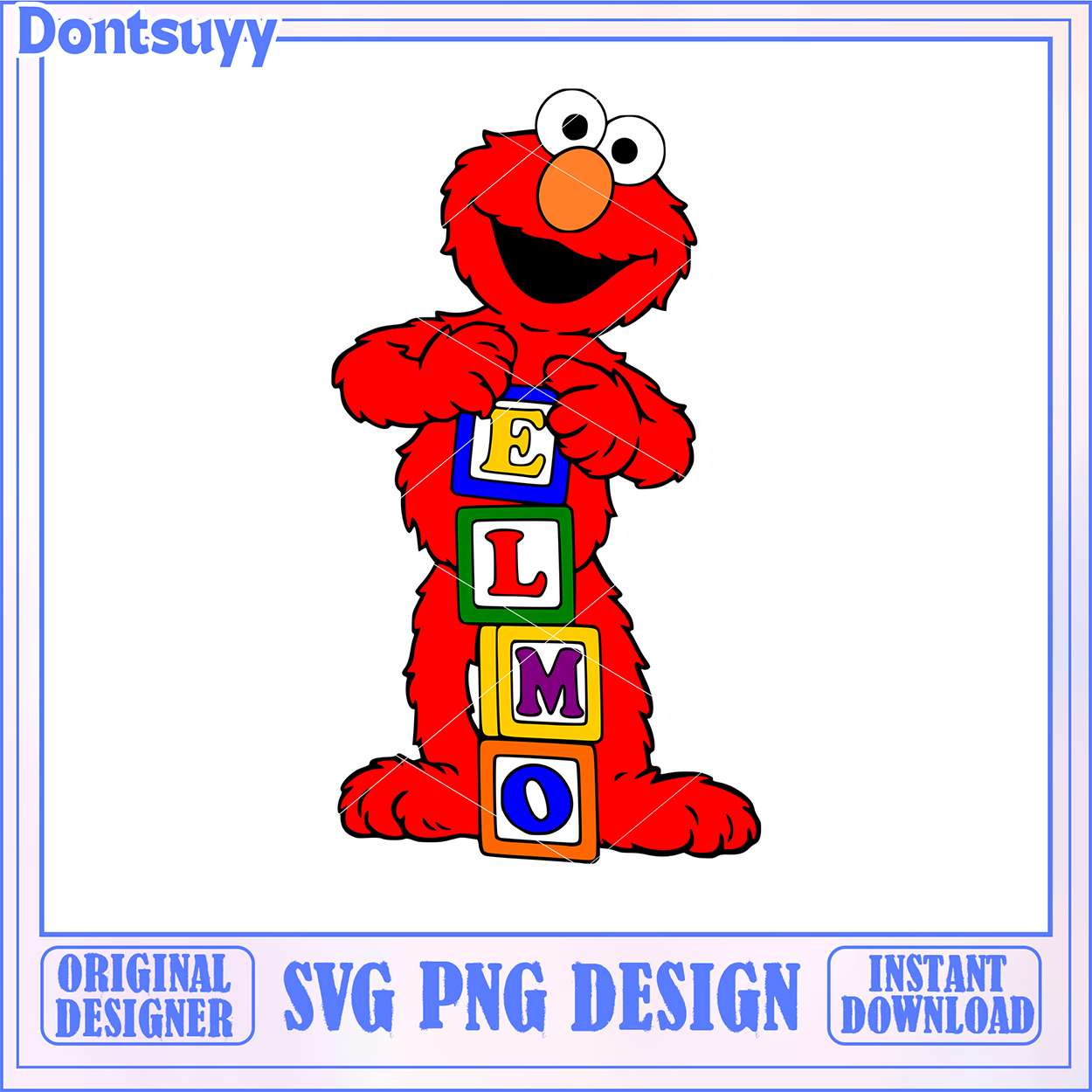 Elmo Character Fun Design for Kids, SVG and PNG Instant Download - High ...