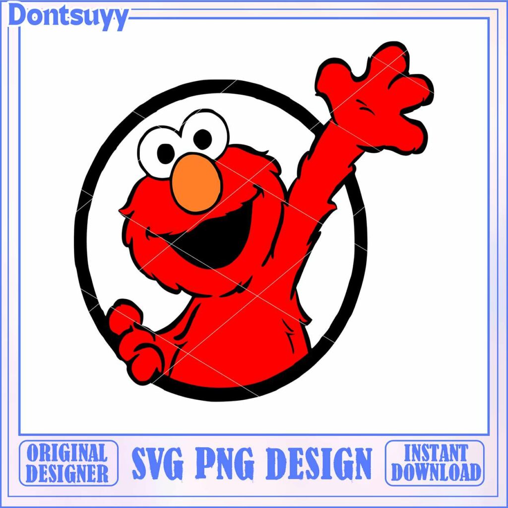 Elmo character design for kids crafts, instant SVG PNG download - High ...