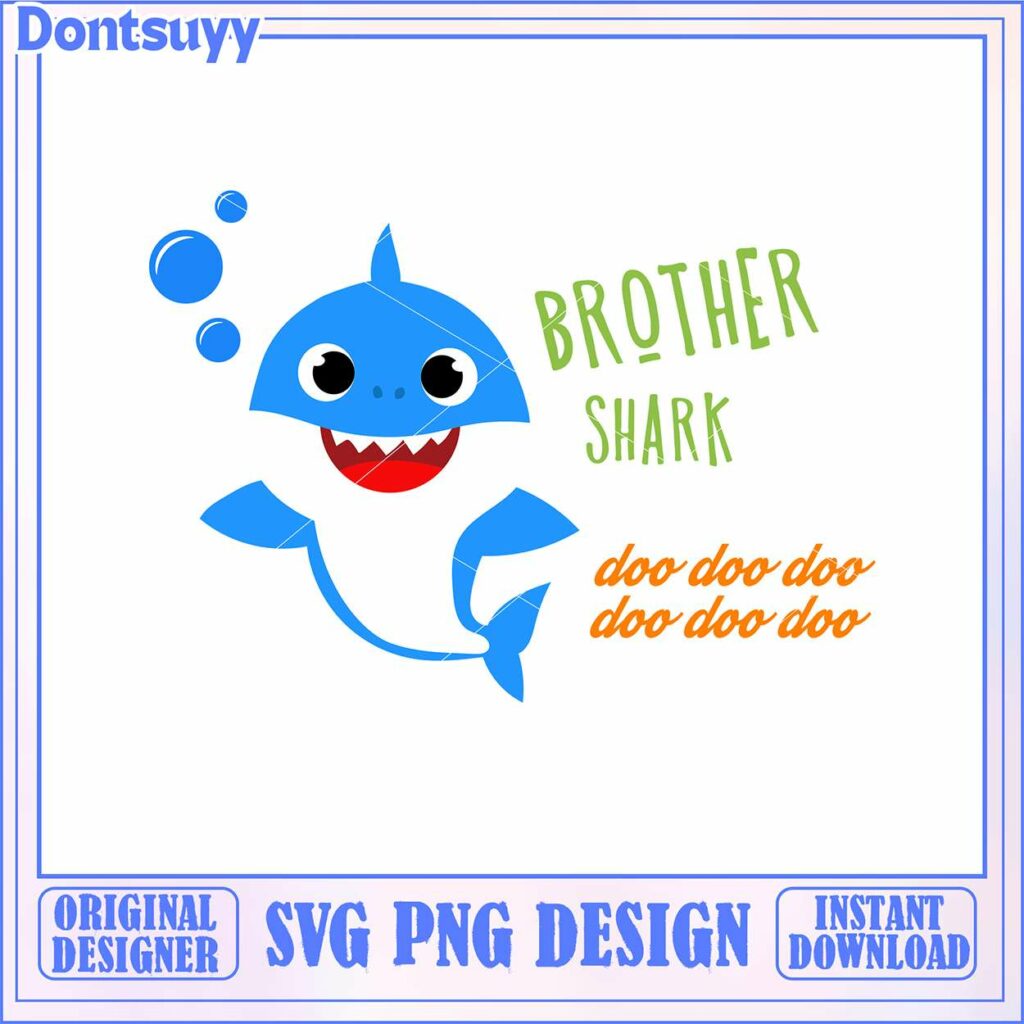 Brother Shark Illustration for Kids, Fun SVG and PNG Download - High ...