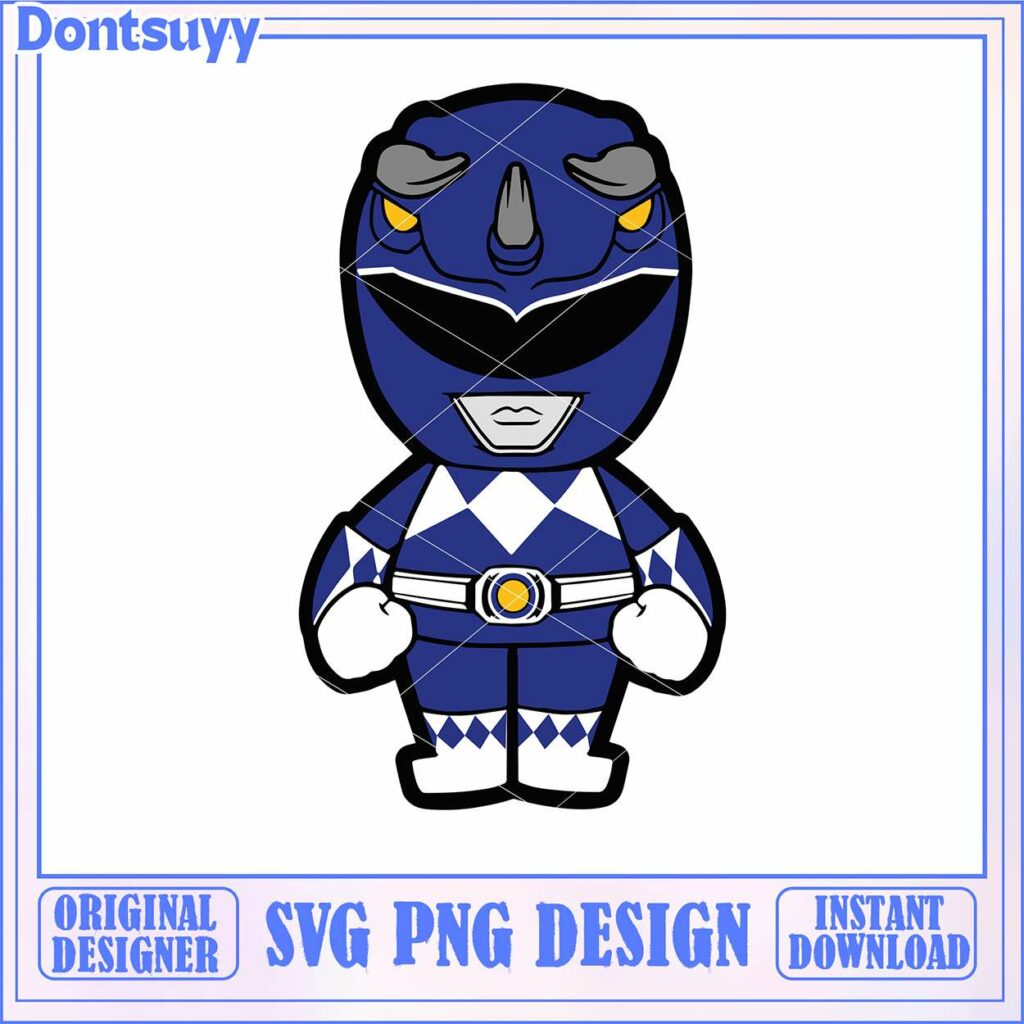 Blue Ranger SVG PNG Design for Instant Download, Unique Character Art ...