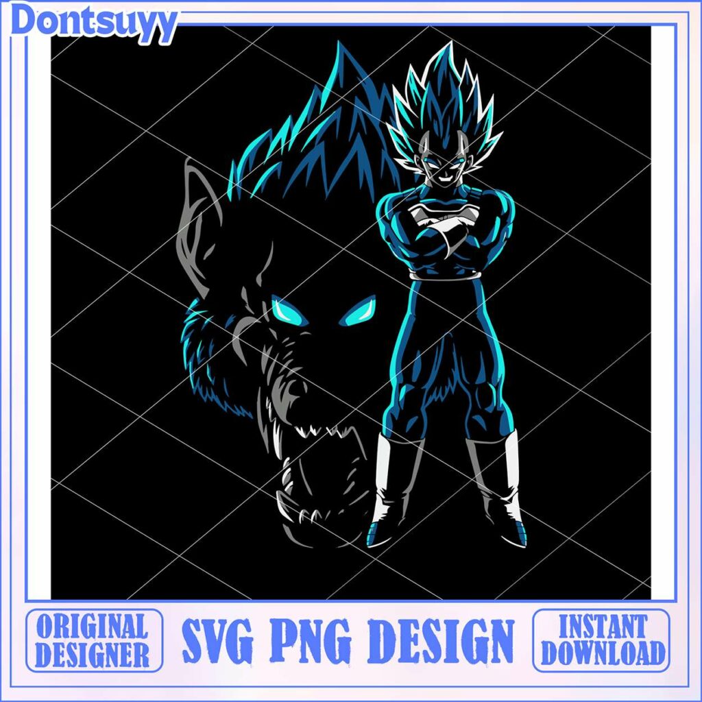 Vegeta Wolf SVG PNG Design Instant Download - High-quality SVG and PNG ...