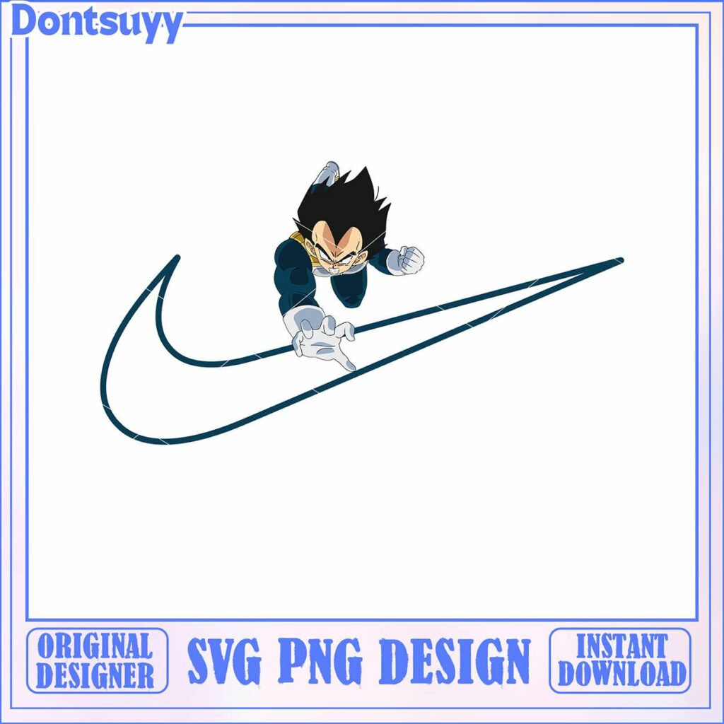 Vegeta Inspired Nike Logo SVG PNG Design, Instant Download Available ...
