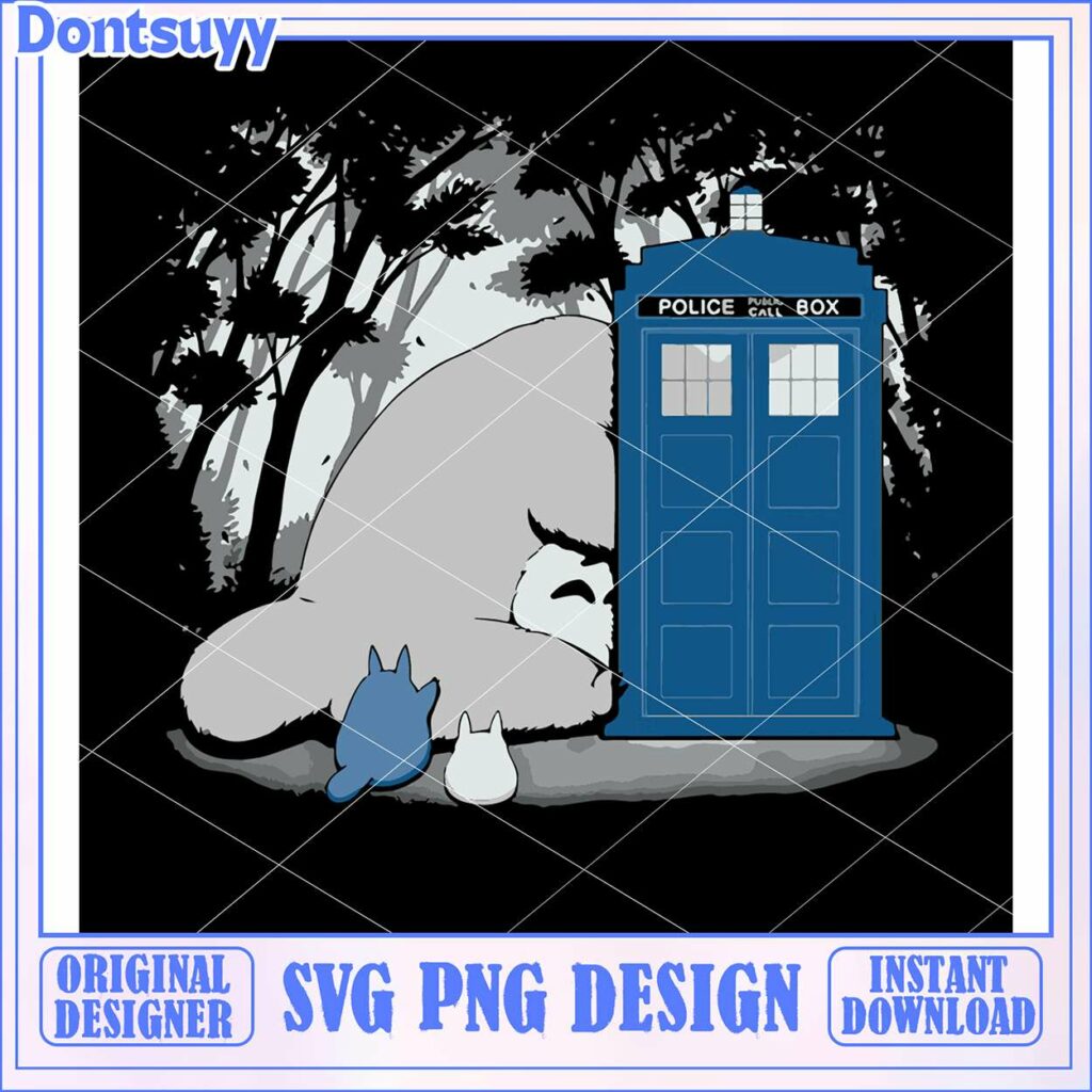 Totoro & TARDIS SVG PNG Design - High-quality SVG and PNG files for ...