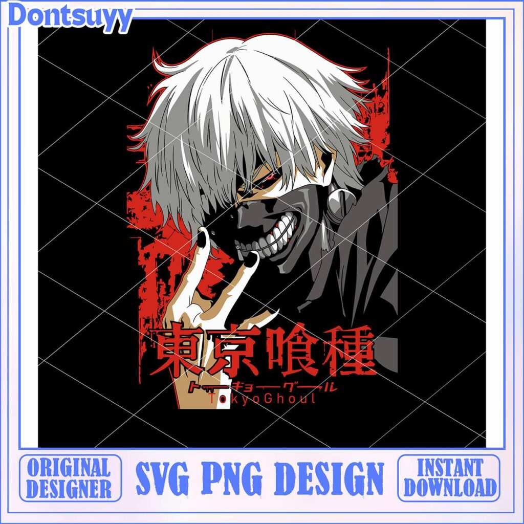 Tokyo Ghoul Character Art, Digital Download for SVG and PNG - High ...