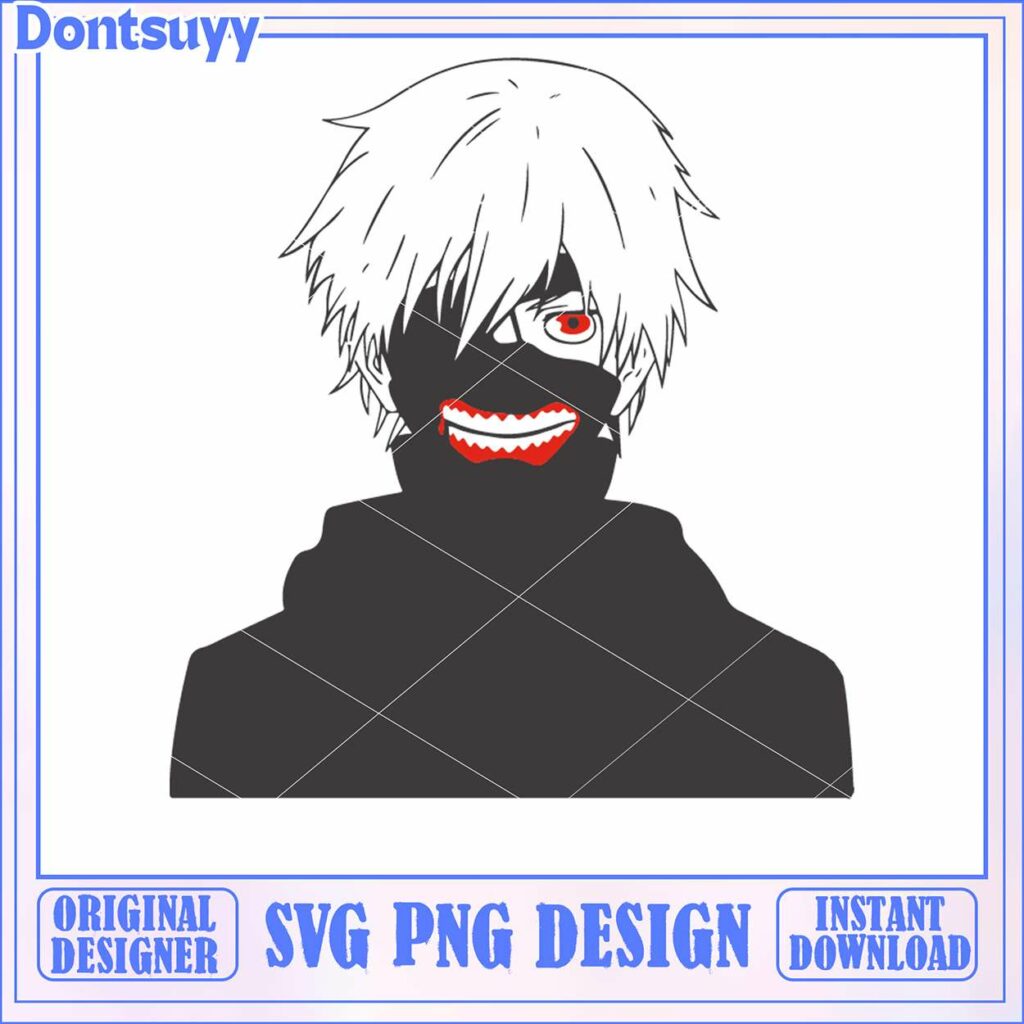 Stylish Kaneki Mask Design for SVG and PNG, Perfect for Creatives ...
