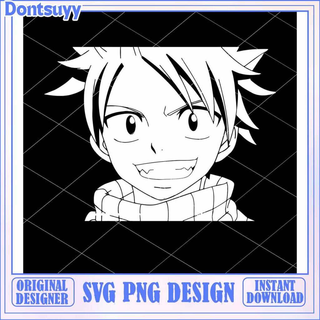 Natsu Dragneel SVG PNG Design Instant Download - High-quality SVG and PNG files for creative ...