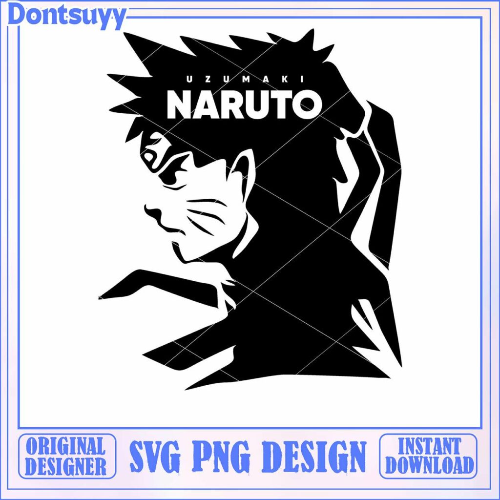 Naruto Uzumaki Silhouette Art, SVG PNG Design for Instant Download ...