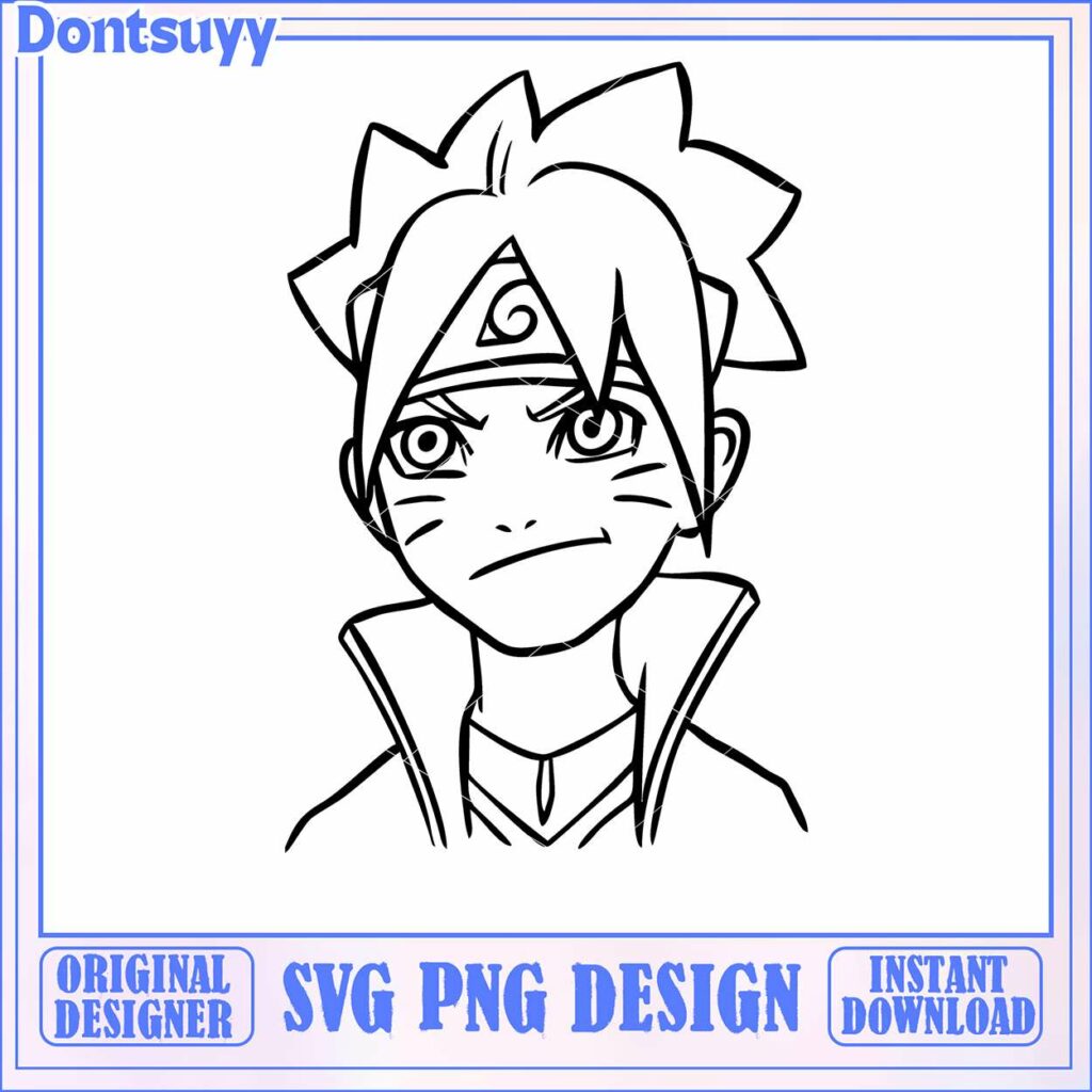 Naruto character outline design for SVG and PNG downloads, unique ...