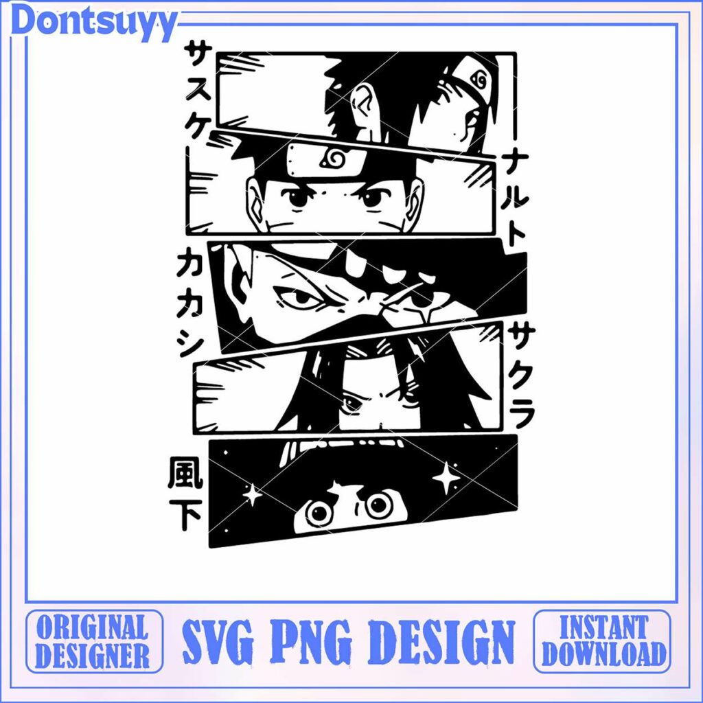 Naruto Character Faces SVG PNG Design, Instant Digital Download Art ...