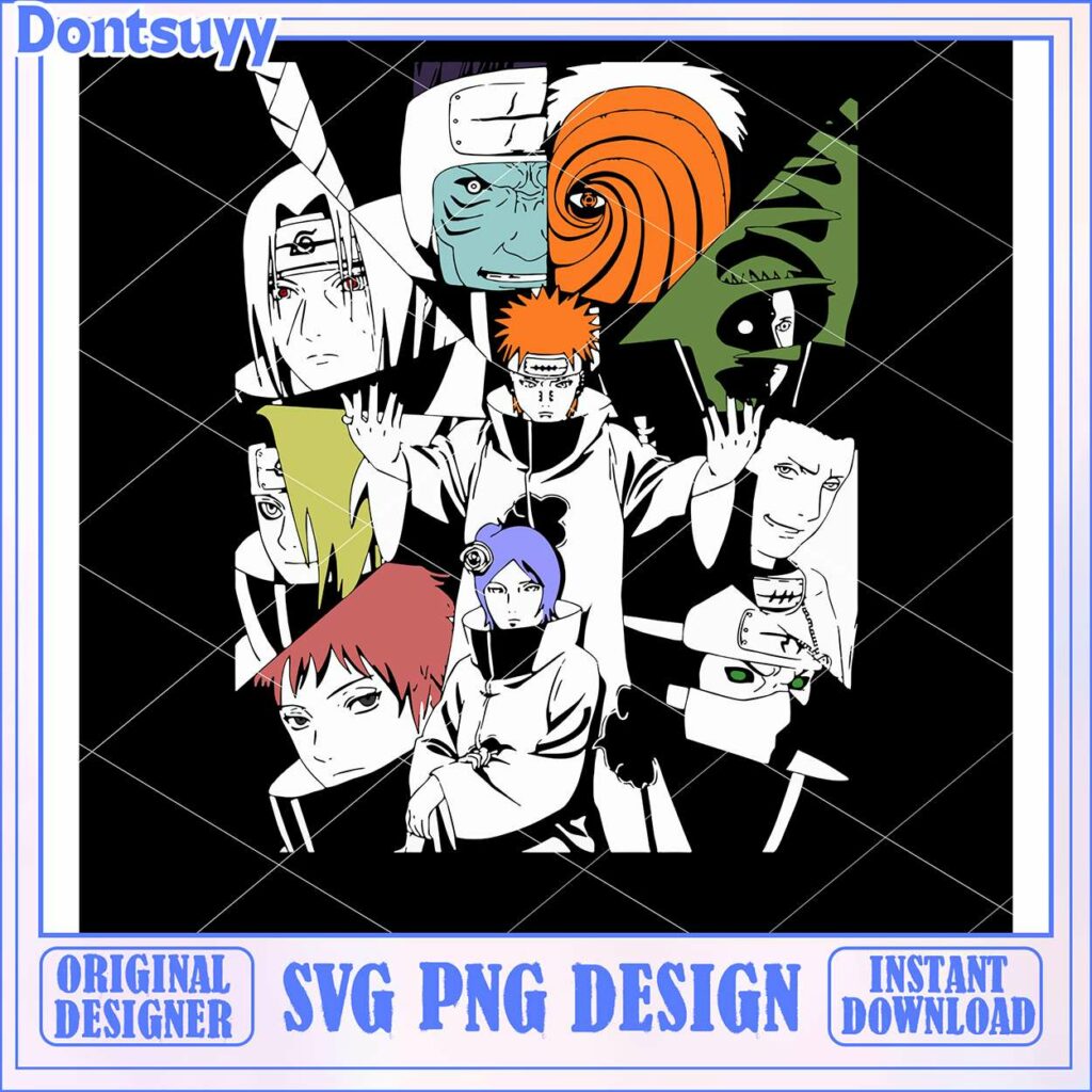 Naruto character artwork SVG PNG design, instant download product ...