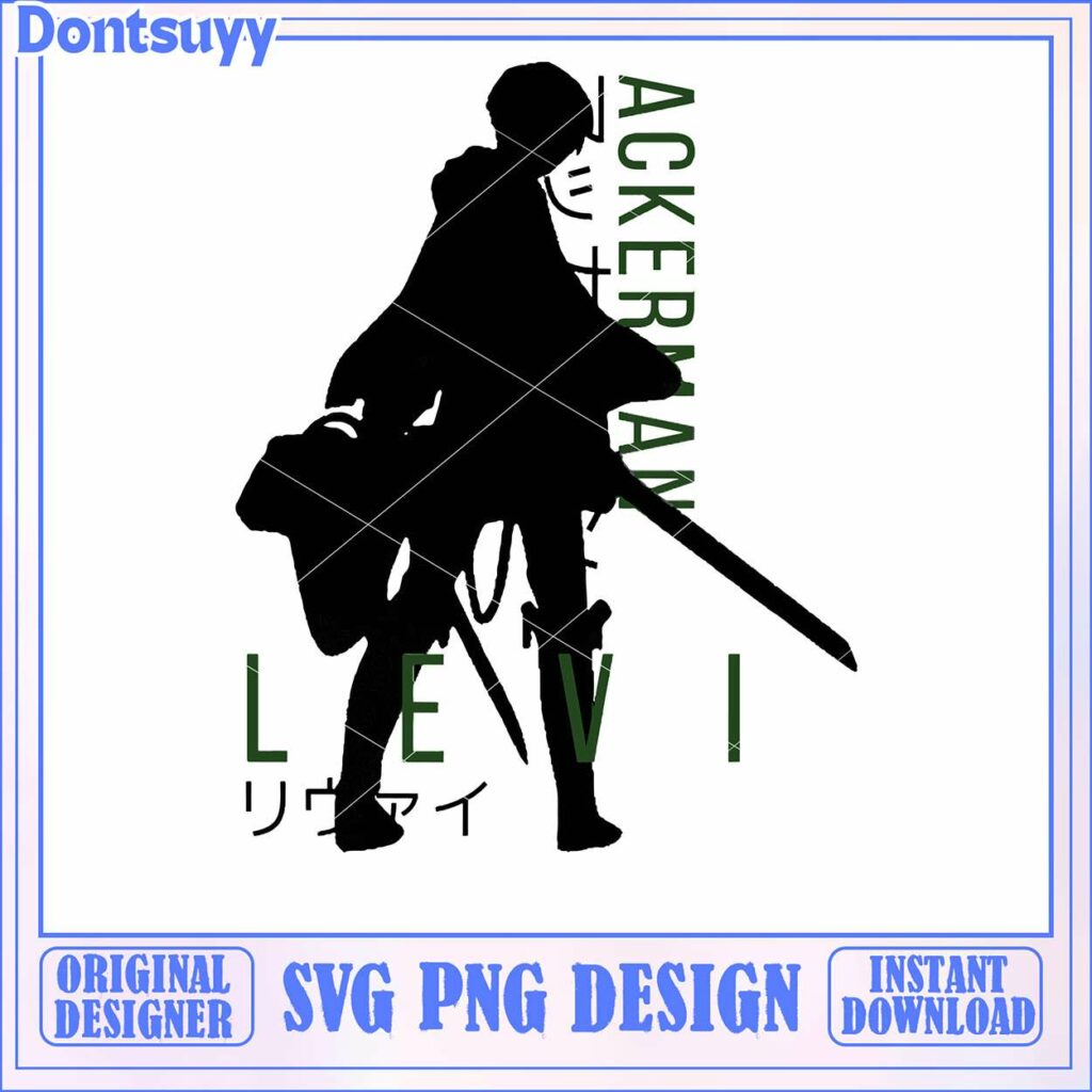 Levi Ackerman silhouette design, perfect for fans and collectors - High ...